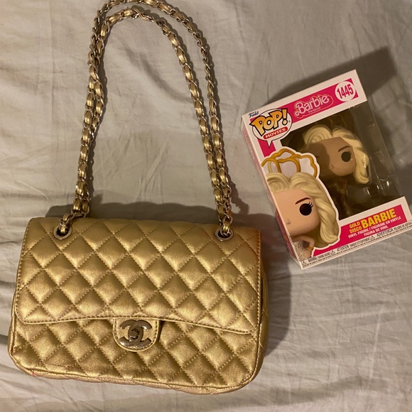 Bags | Gold Barbie Costume Purse Matching Gold Disco Barbie Funko Pop ...